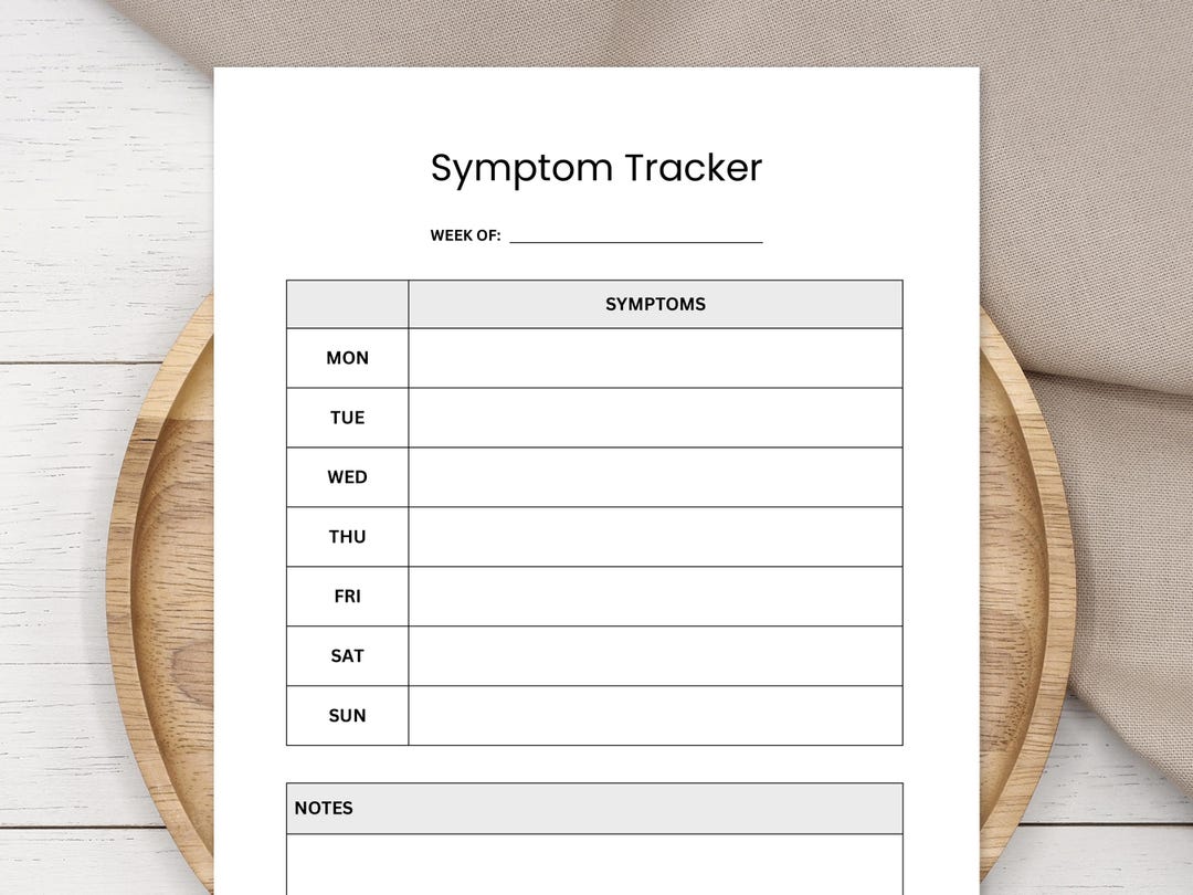 Printable Symptom Tracker – Daily Health Journal & Wellness Log ...