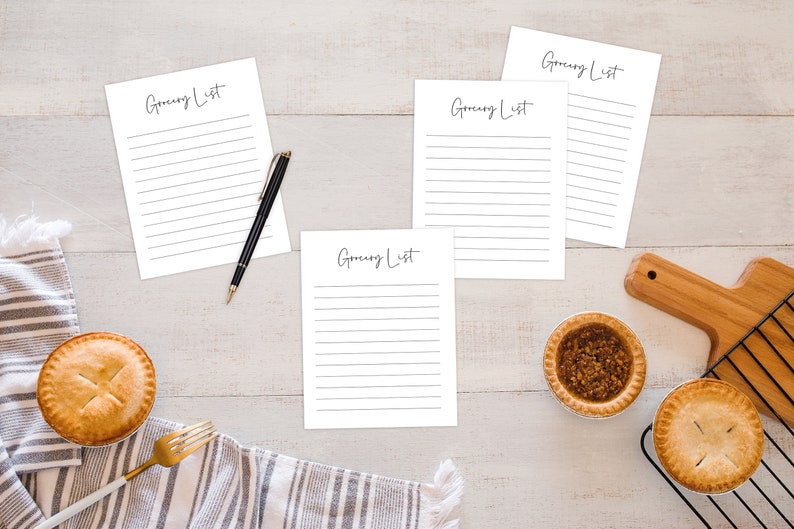 Simple Grocery Lists - Meal Planning List - Food List - Digital ...