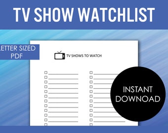 Tv Show Watch List - Etsy