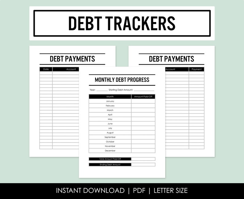 Debt Payoff Tracker: Printable Budget Planner (PDF) - Etsy