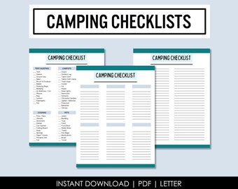 Camping Checklist Packing List Digital Download Printable PDF - Etsy