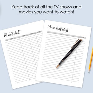 Movie & TV Show Watchlist Printable: Movie Bucket List Tracker (PDF) - Etsy