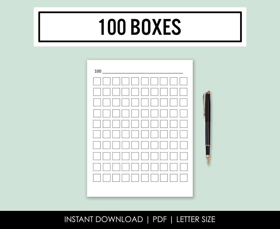 100 Boxes Worksheet, Goals, Multi-use Worksheet, Goal Worksheet ...