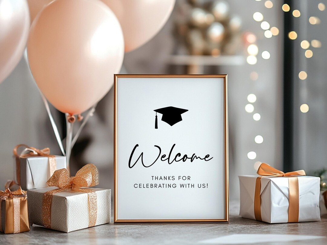 Graduation Party Welcome Sign: Elegant Script, 8x10 (PDF) - Etsy