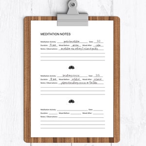 Meditation Worksheets - Meditation Log - 2 Page PDF Files - Print at ...