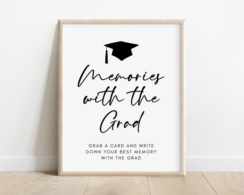 Memories With the Grad Sign & Cards – Graduation Party Decor ...