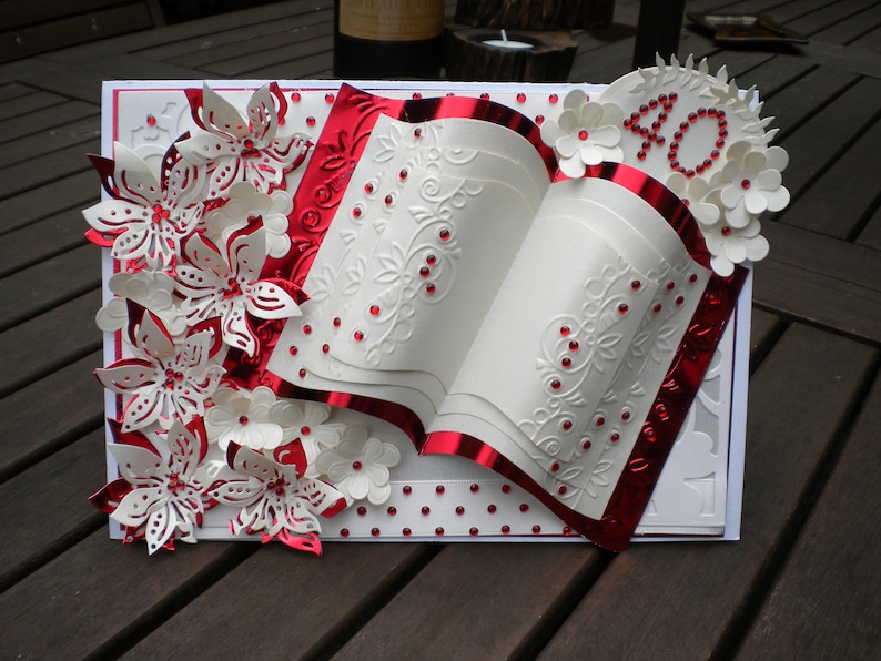 40th Anniversary Card/ruby/handmade/personalised - Etsy