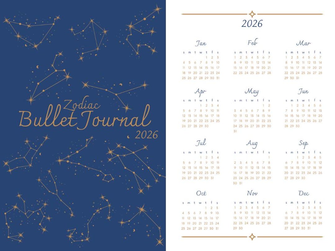Zodiac Bullet Journal 2026 | Printable PDF for Reflection | A4 Digital ...