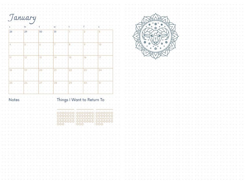 Zodiac Bullet Journal 2026 | Printable PDF for Reflection | A4 Digital ...