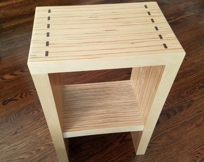 Baltic Birch End Table With Walnut Inlay Modern Sustainable - Etsy