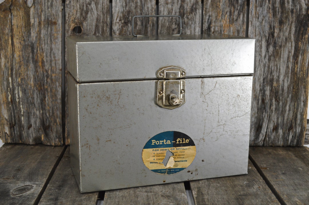 Vintage Porta-file Box, Locking Metal File Box, Office Supply, - Etsy