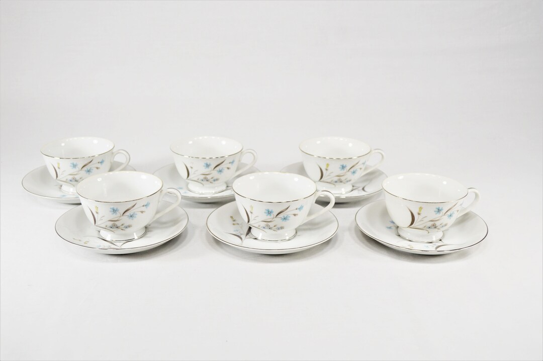 Vintage Cups and Saucers, Set of 6, Royal Crest Fine China - Etsy