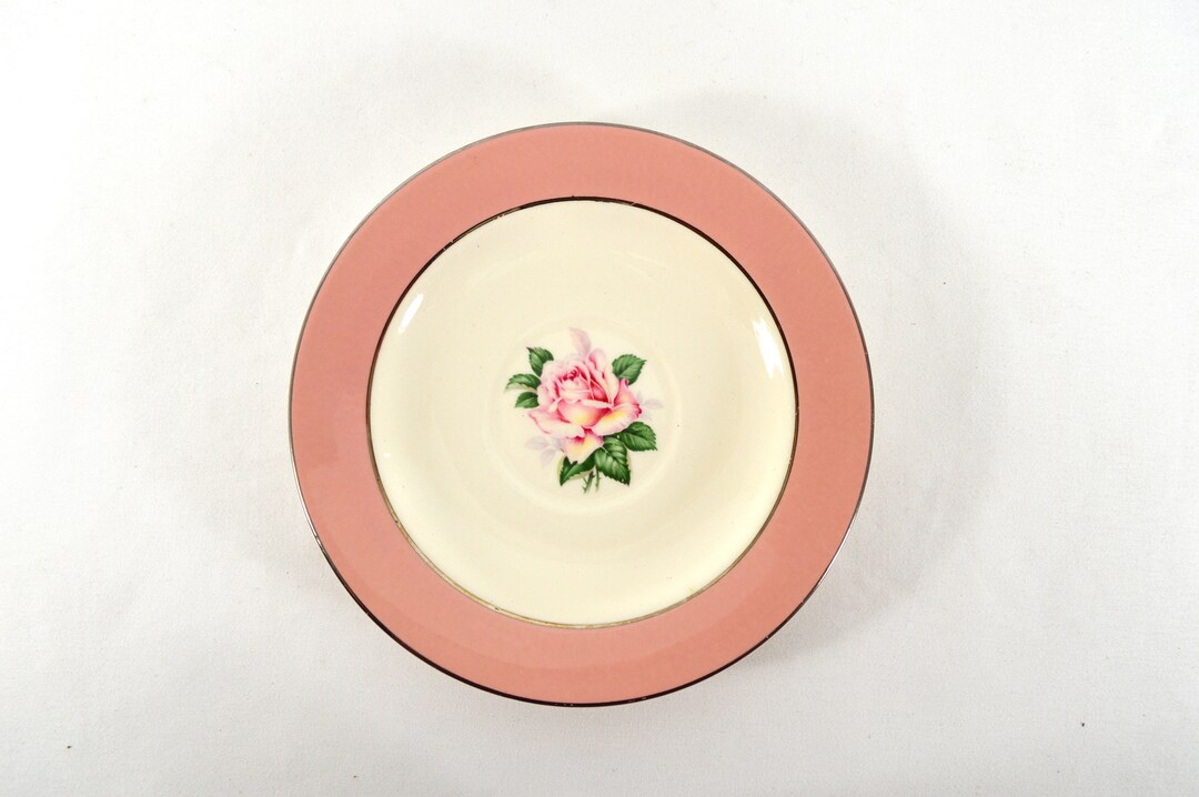 Vintage Saucer, Semi - Vitreous Pink Rose, Teacup Saucer, Single Saucer ...