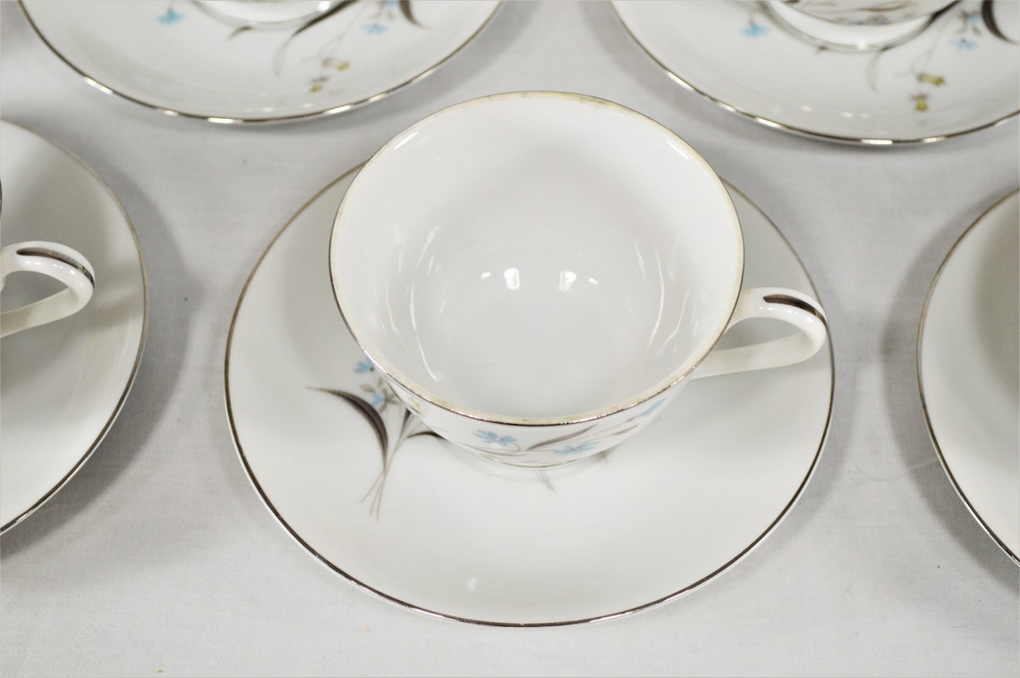 Vintage Cups and Saucers, Set of 6, Royal Crest Fine China - Etsy