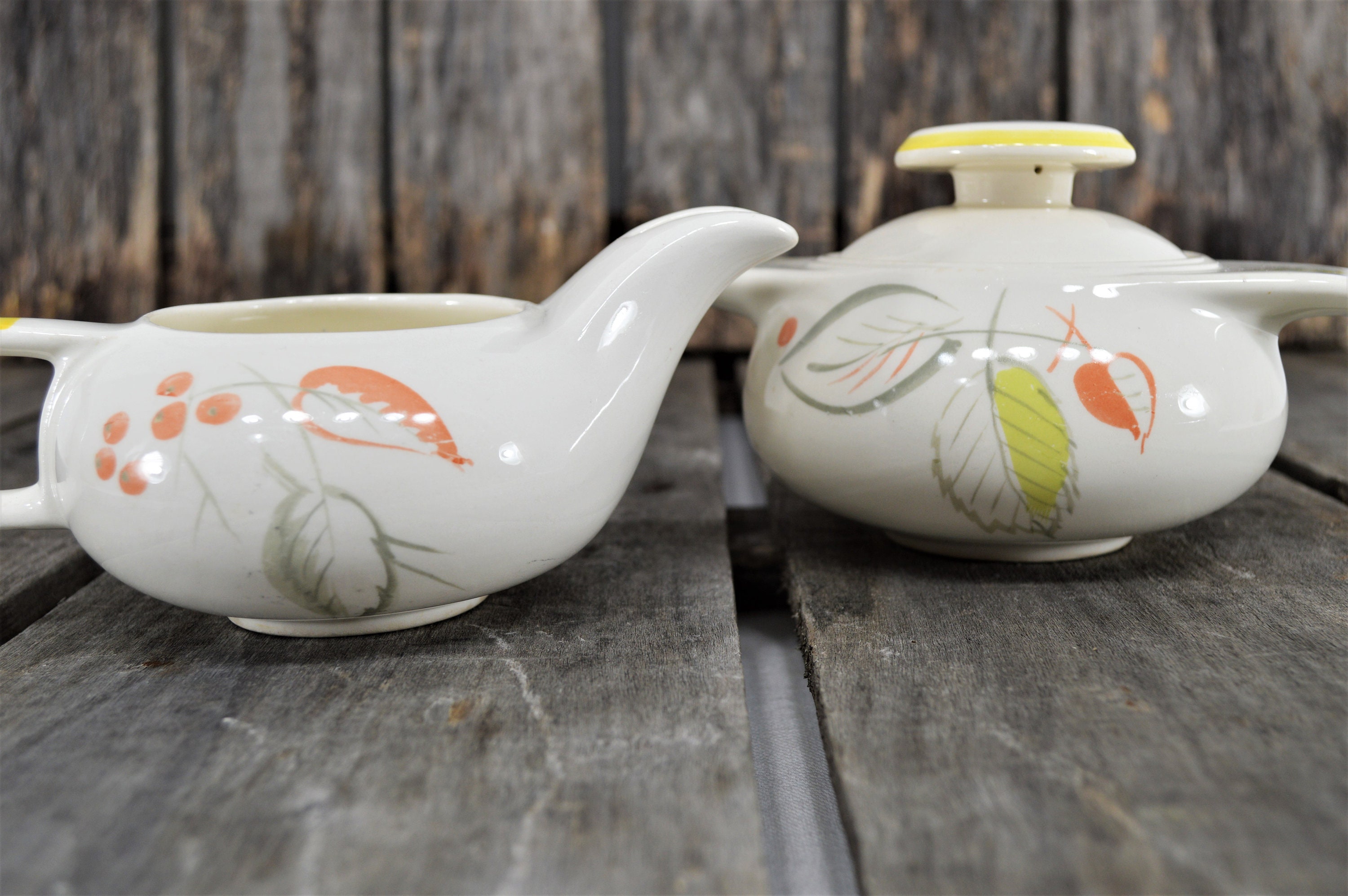Vintage Sugar Bowl & Creamer Set, Fantasy by Salem China Co. - Etsy