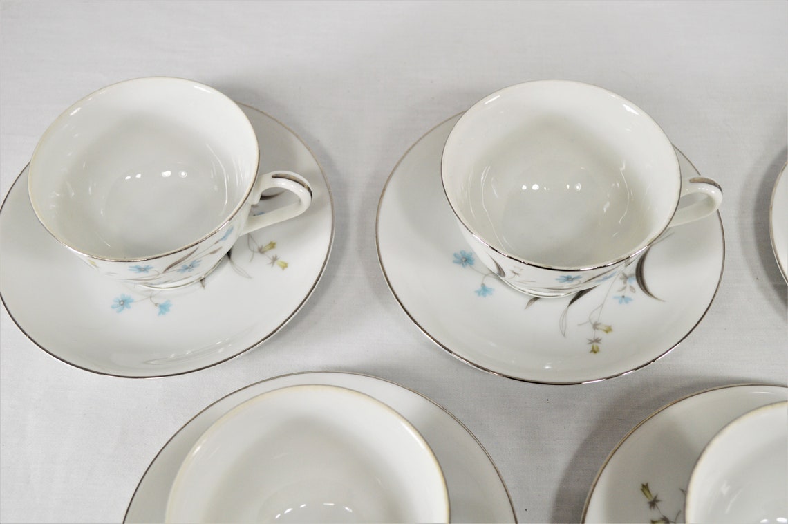 Vintage Cups and Saucers, Set of 6, Royal Crest Fine China - Etsy