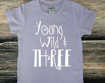 Young Wild & Three Tank 3rd Birthday Shirt Third Birthday - Etsy