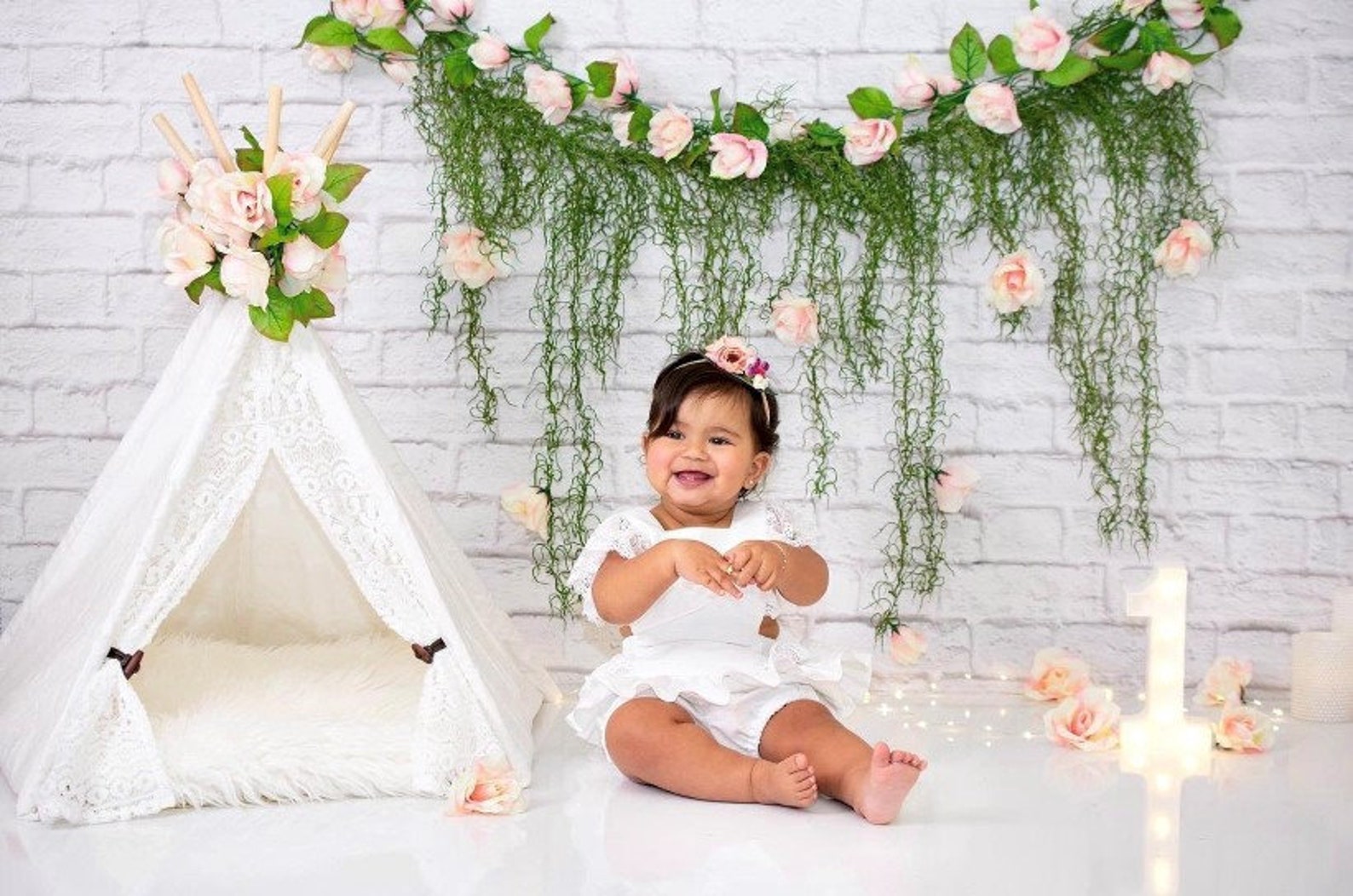 Smash Cake Outfit Girl, First Birthday Outfit Girl, Lace Romper Baby ...
