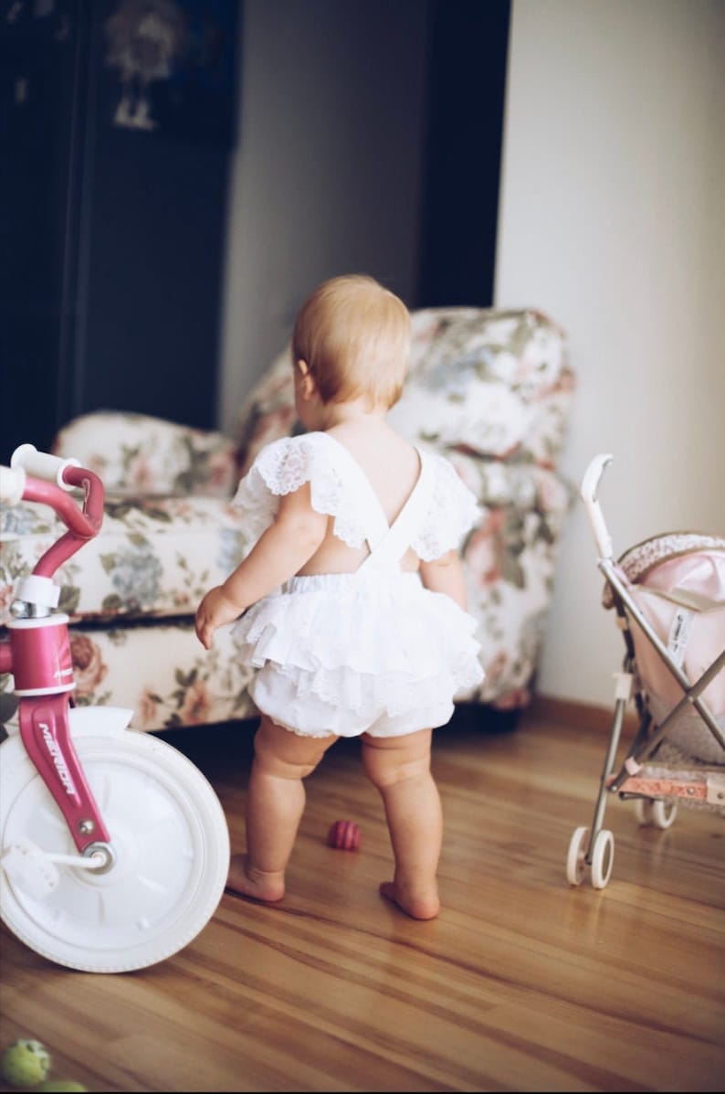 Smash Cake Outfit Girl, First Birthday Outfit Girl, Lace Romper Baby ...