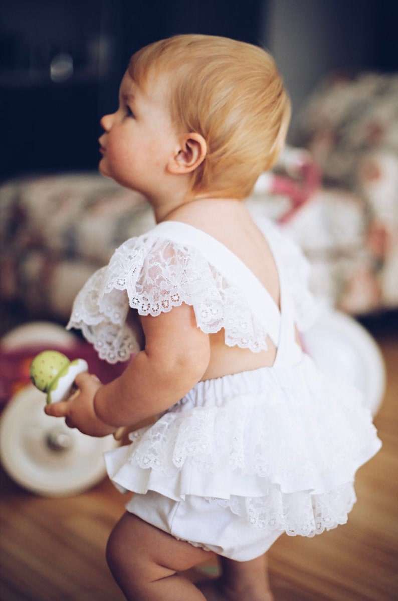 Smash Cake Outfit Girl, First Birthday Outfit Girl, Lace Romper Baby ...
