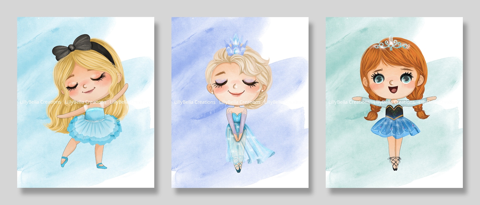 20 Princess Ballet Watercolor Art Digital Prints 8 X - Etsy