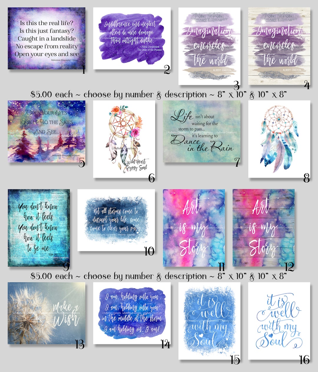 16 Quotes Songs ~ Mixed Media Watercolor Digital Art Prints ~ Queen ...