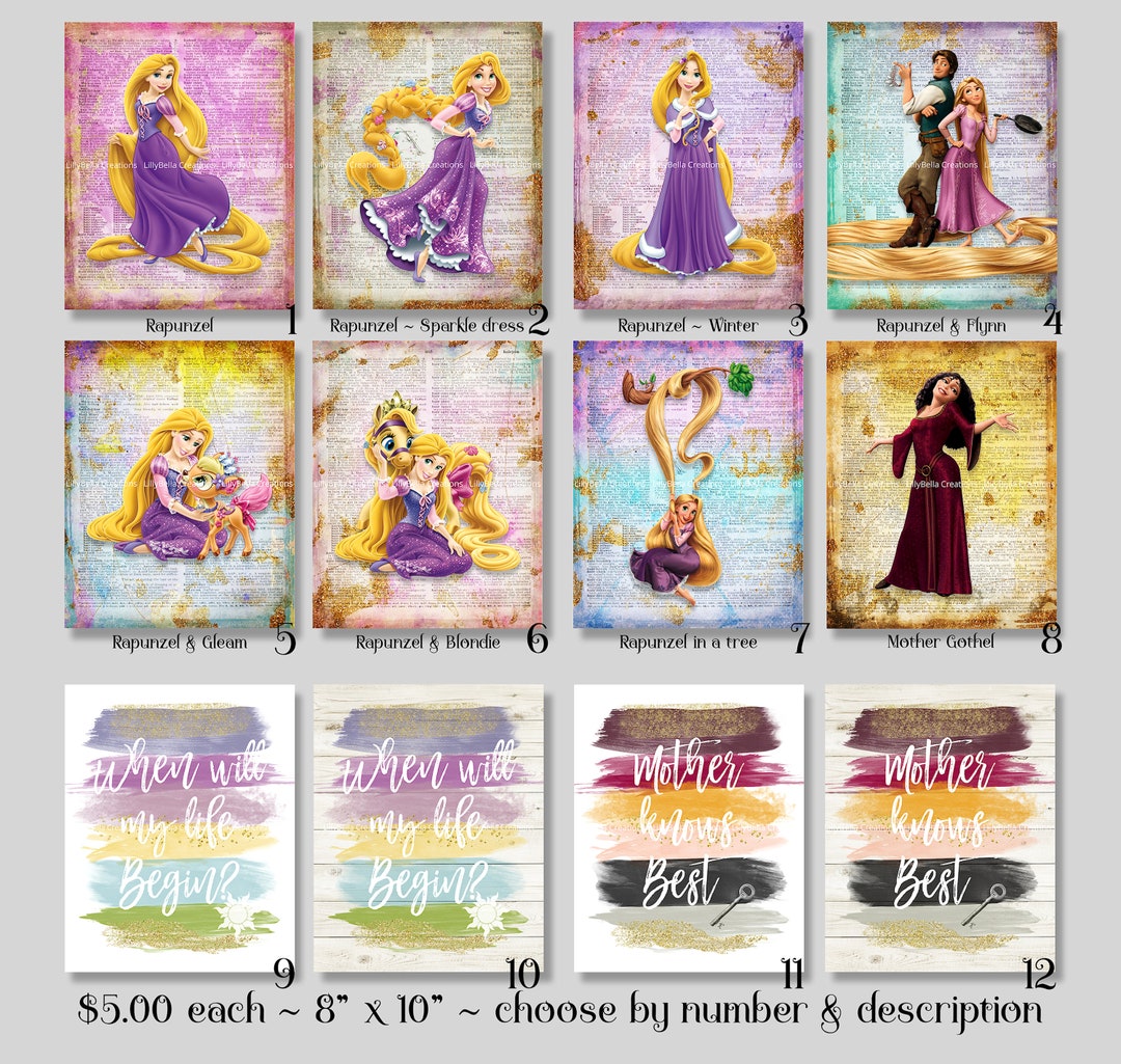 12 Tangled ~ Mixed Media Dictionary Digital Art Prints 8" X 10 ...