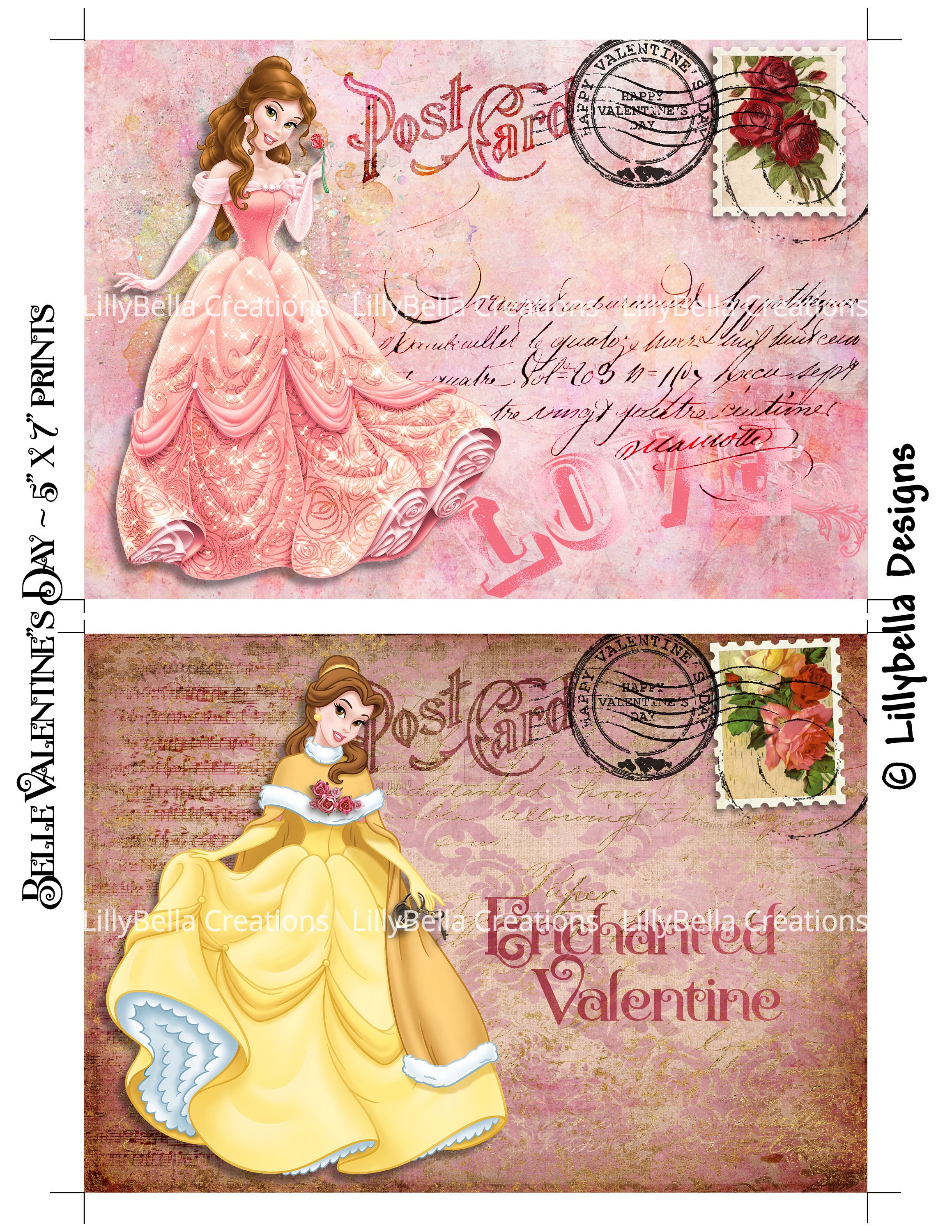 16 Princess Holiday Postcards 5 X 7 DIGITAL PRINTS Ariel | Etsy