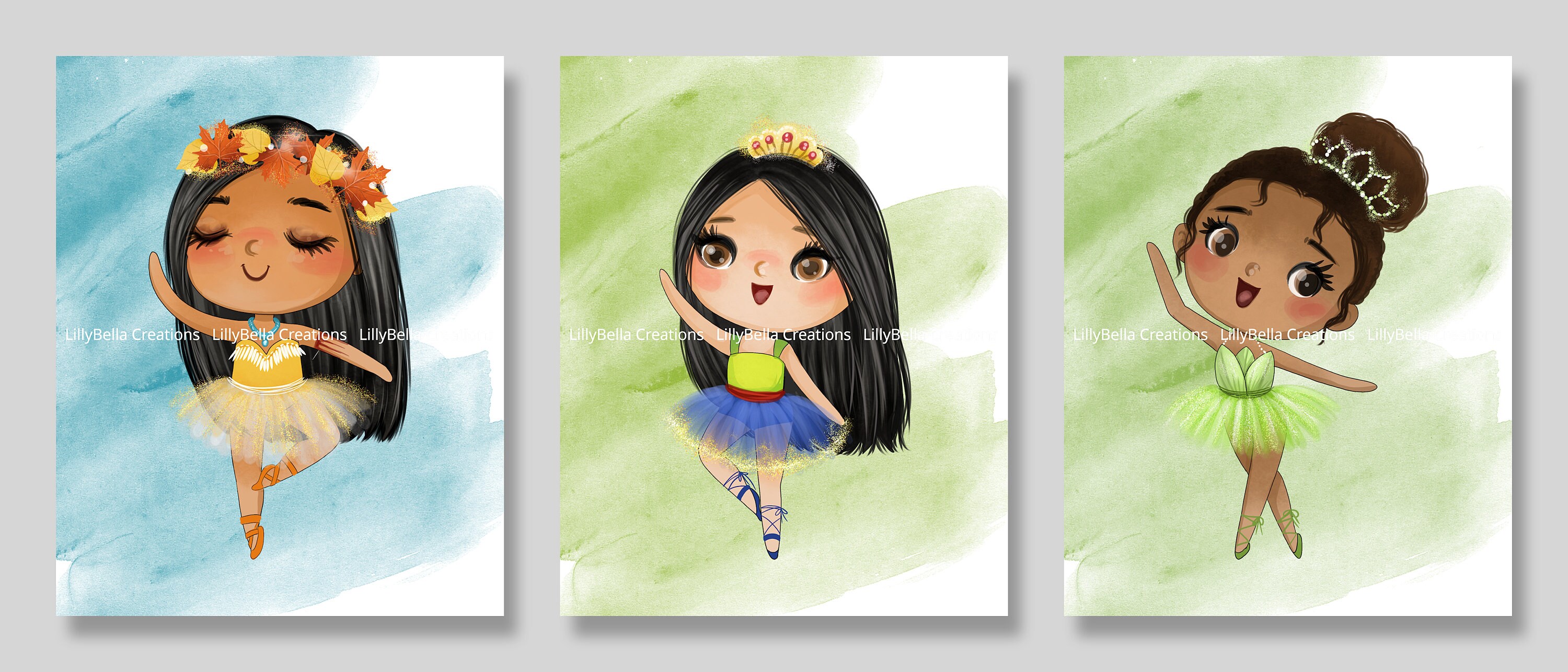 20 Princess Ballet Watercolor Art Digital Prints 8 X - Etsy