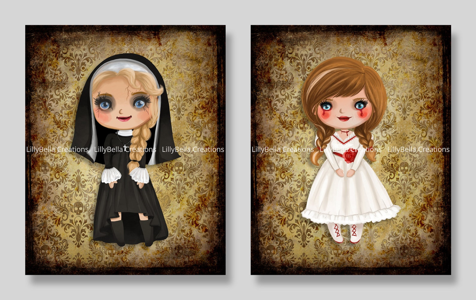 15 Princess Horror Movie Art Digital Prints Snow White, Aurora, Ariel ...