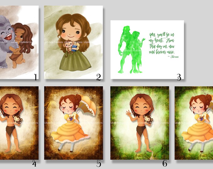 7 Tarzan ~ Mixed Media & Watercolor Digital Art Prints Prints 8" X 10 ...