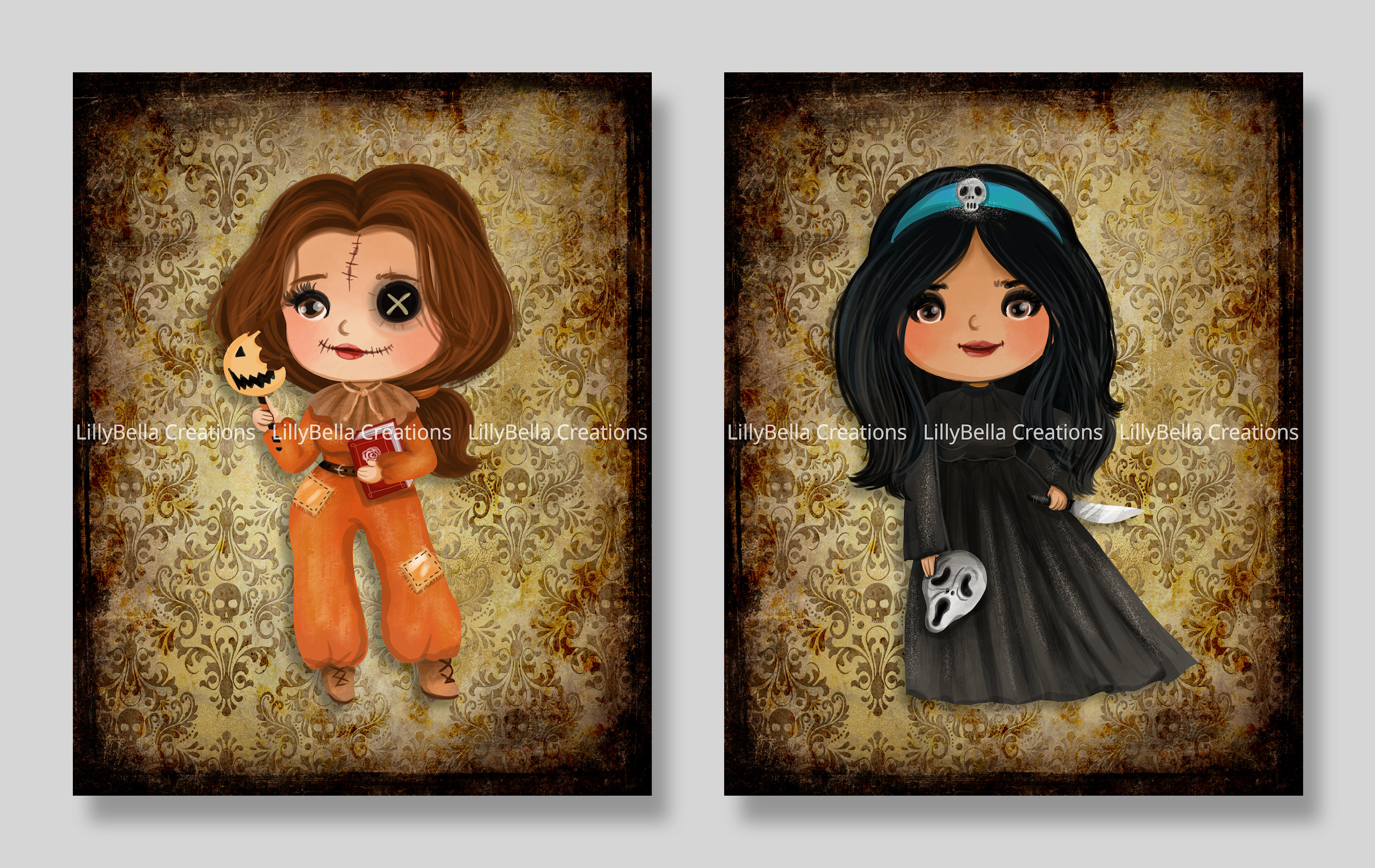 15 Princess Horror Movie Art Digital Prints Snow White, Aurora, Ariel ...