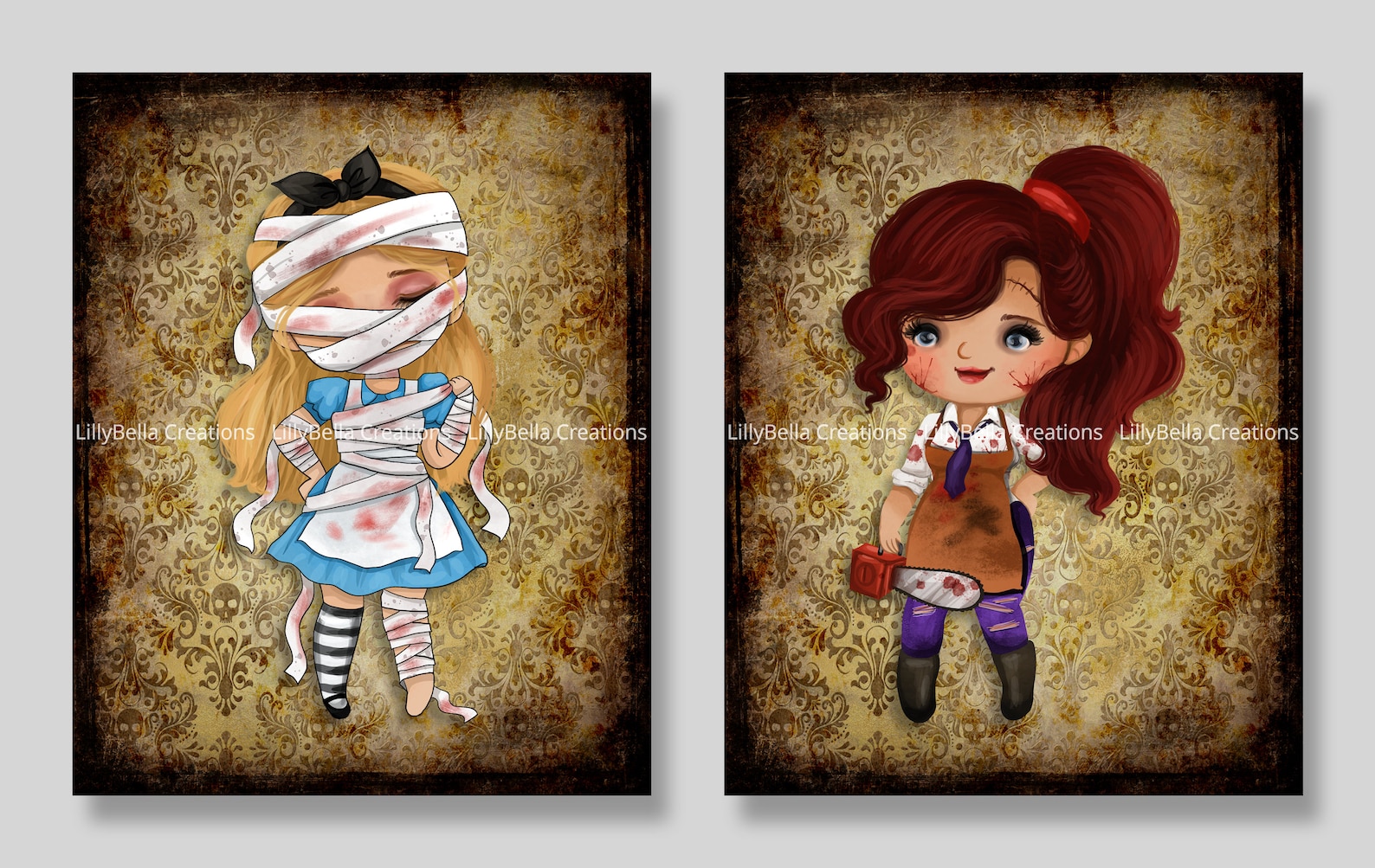 15 Princess Horror Movie Art Digital Prints Snow White, Aurora, Ariel ...