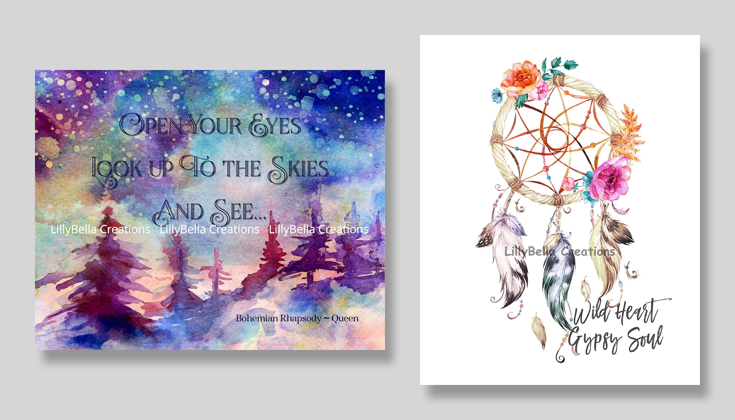 16 Quotes Songs Mixed Media Watercolor Digital Art Prints Queen, Gypsy ...