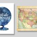 10 Travel & Map Mixed Media Watercolor Digital Art Prints - Etsy