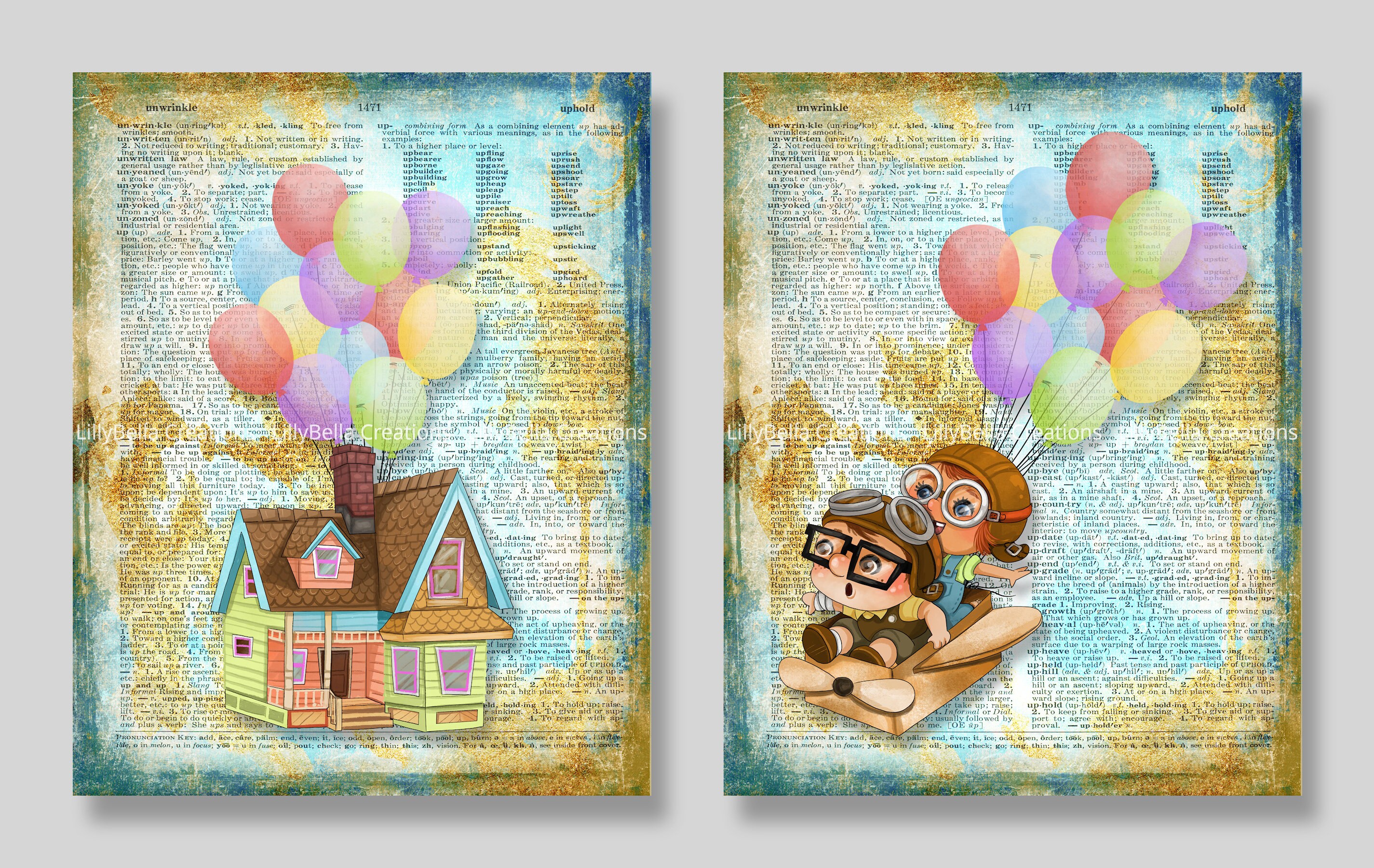 11 Pixar Mixed Media Watercolor 8" X 10" DIGITAL PRINTS ~ Up, Carl ...