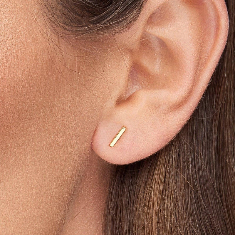 Gold Bar Earrings - Etsy