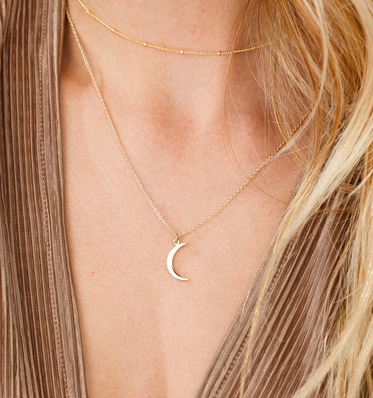 Gold Moon Necklace Silver Moon Necklace Gold Crescent Moon - Etsy UK