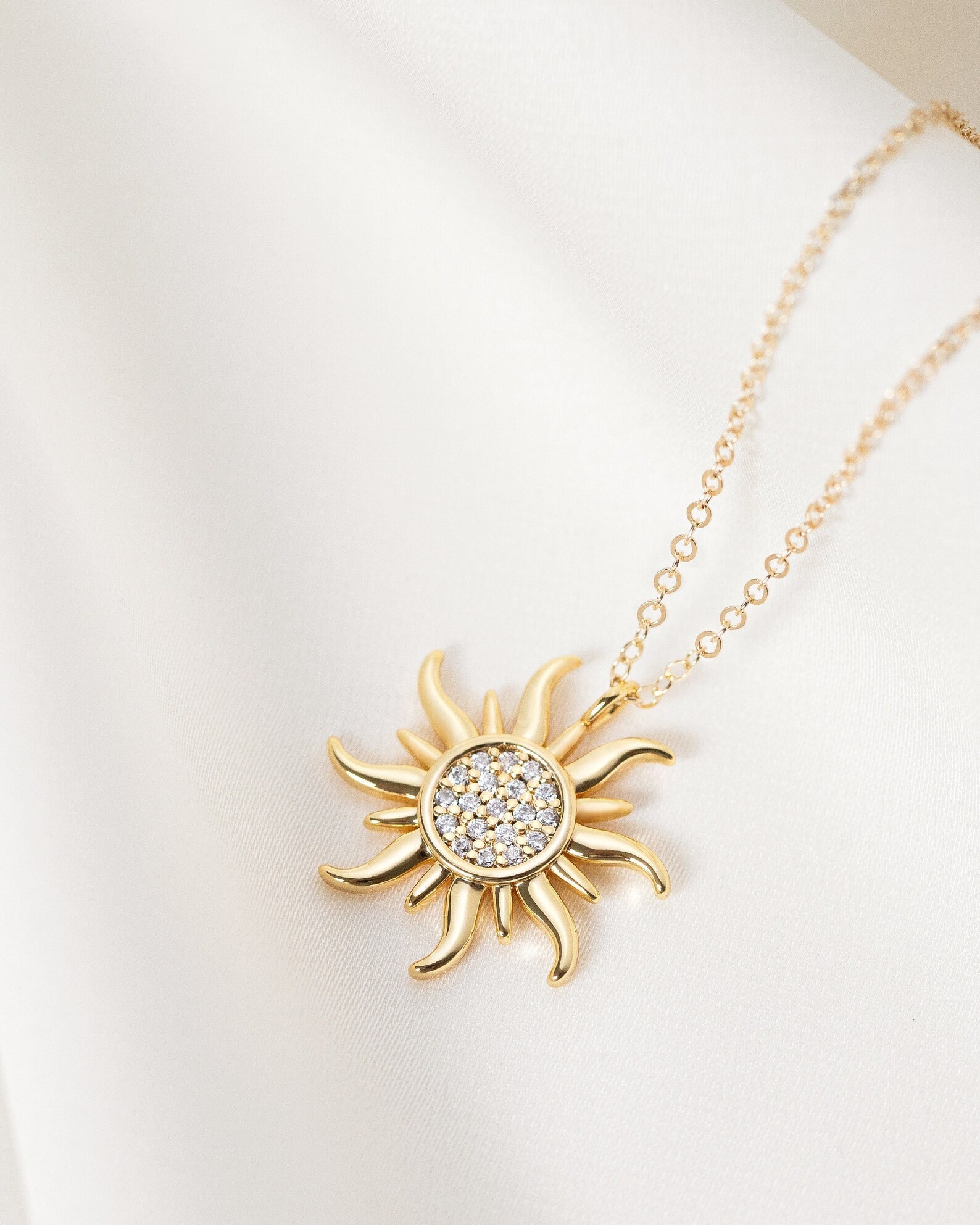 Sun Necklace Gold Sun Pendant Necklace Silver Sun Necklace - Etsy