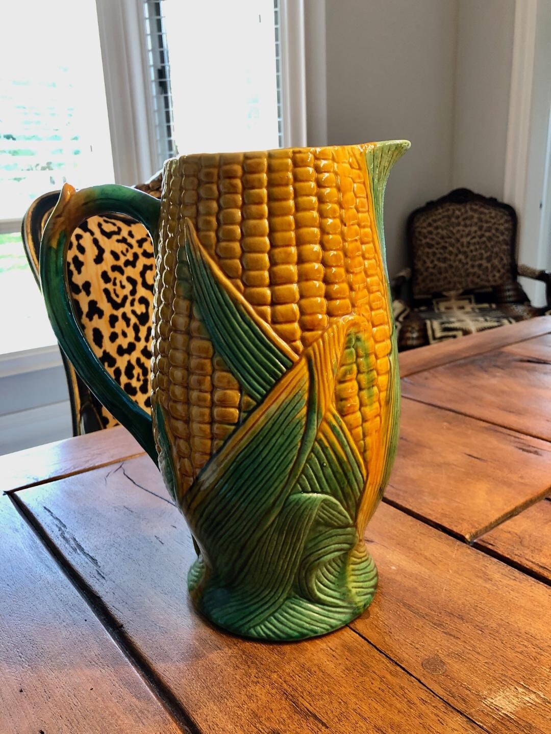 Antique Large 19th Century French Majolica Corn Vase - Etsy