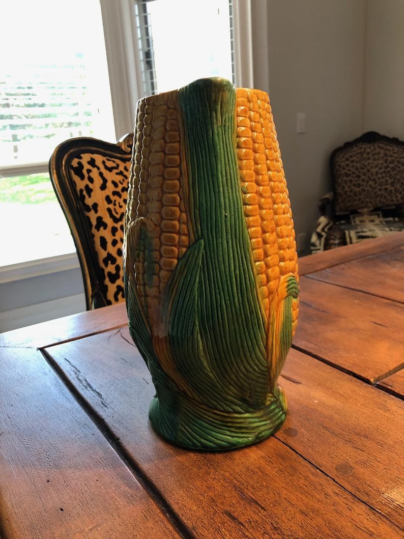 Antique Large 19th Century French Majolica Corn Vase - Etsy