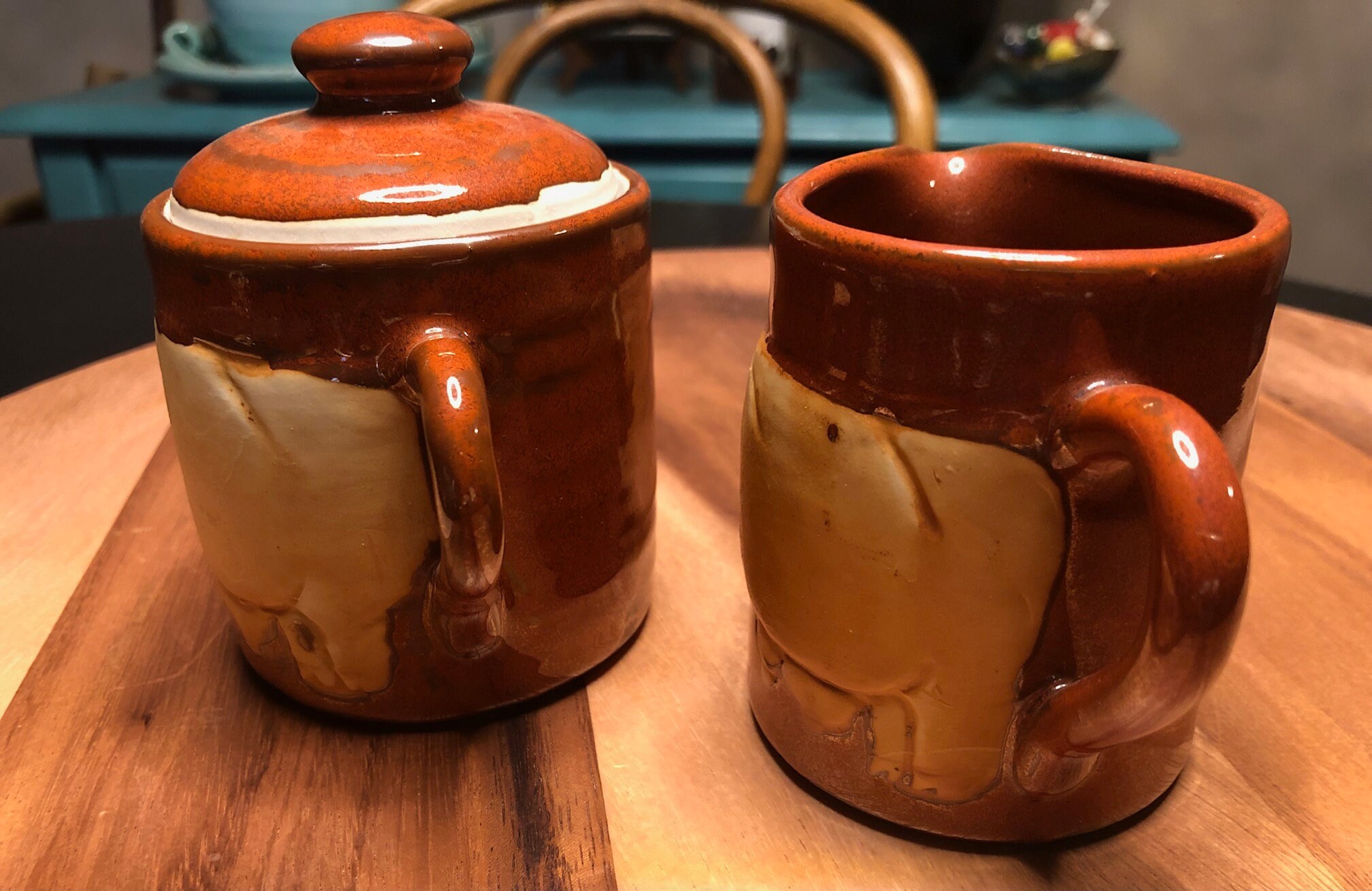 Enesco/cow/pottery Cow Creamer and Sugar Bowl With Lid/enesco/japan ...