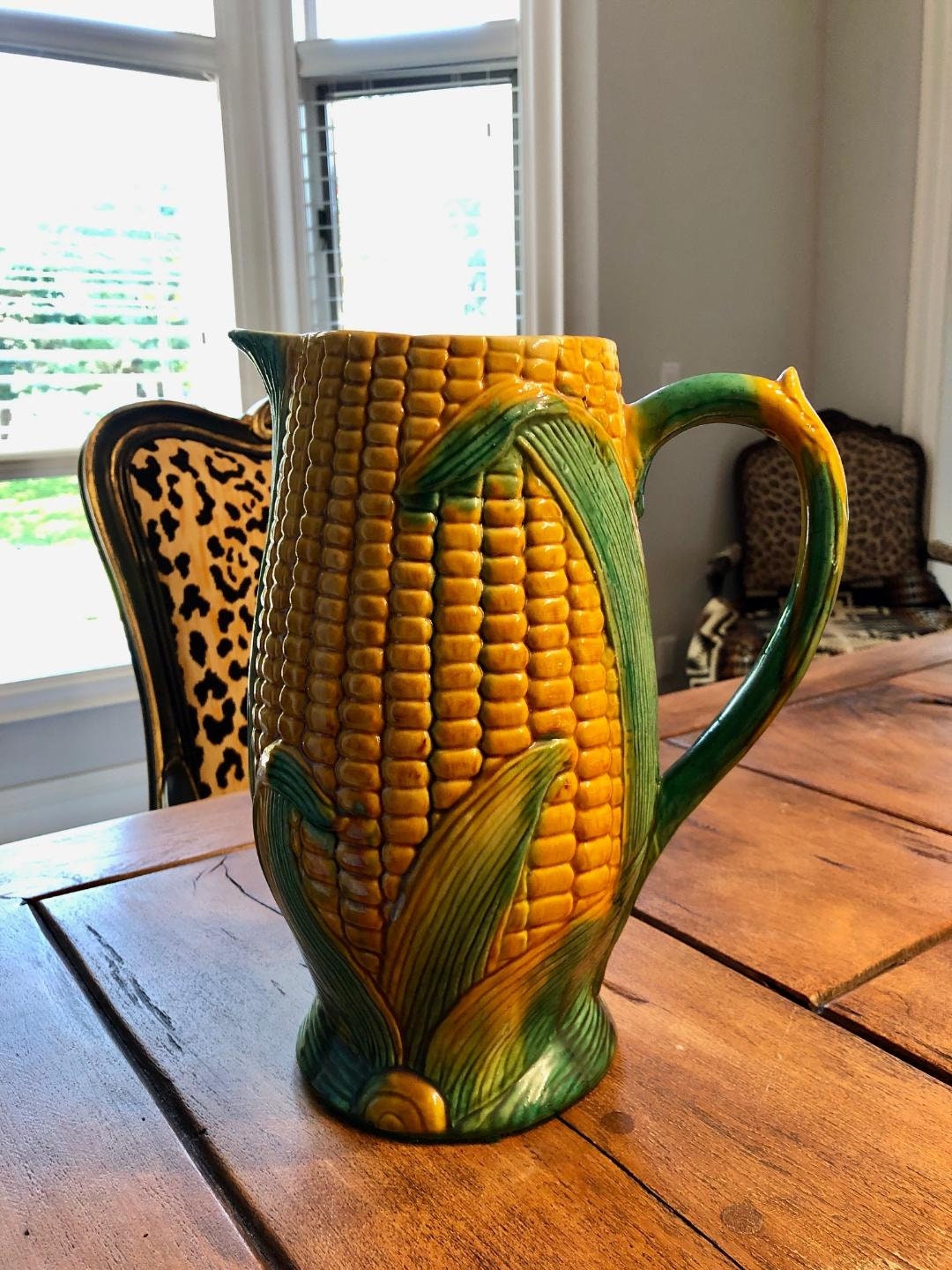 Antique Large 19th Century French Majolica Corn Vase - Etsy