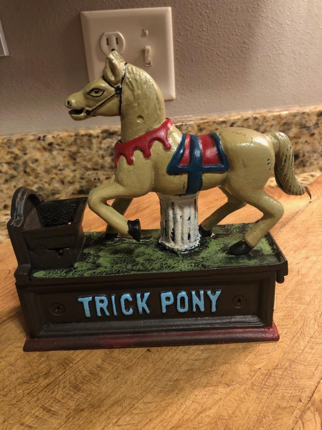 Cast Iron Penny Bank/vintage/mechanical Trick Pony Working Bank/new - Etsy