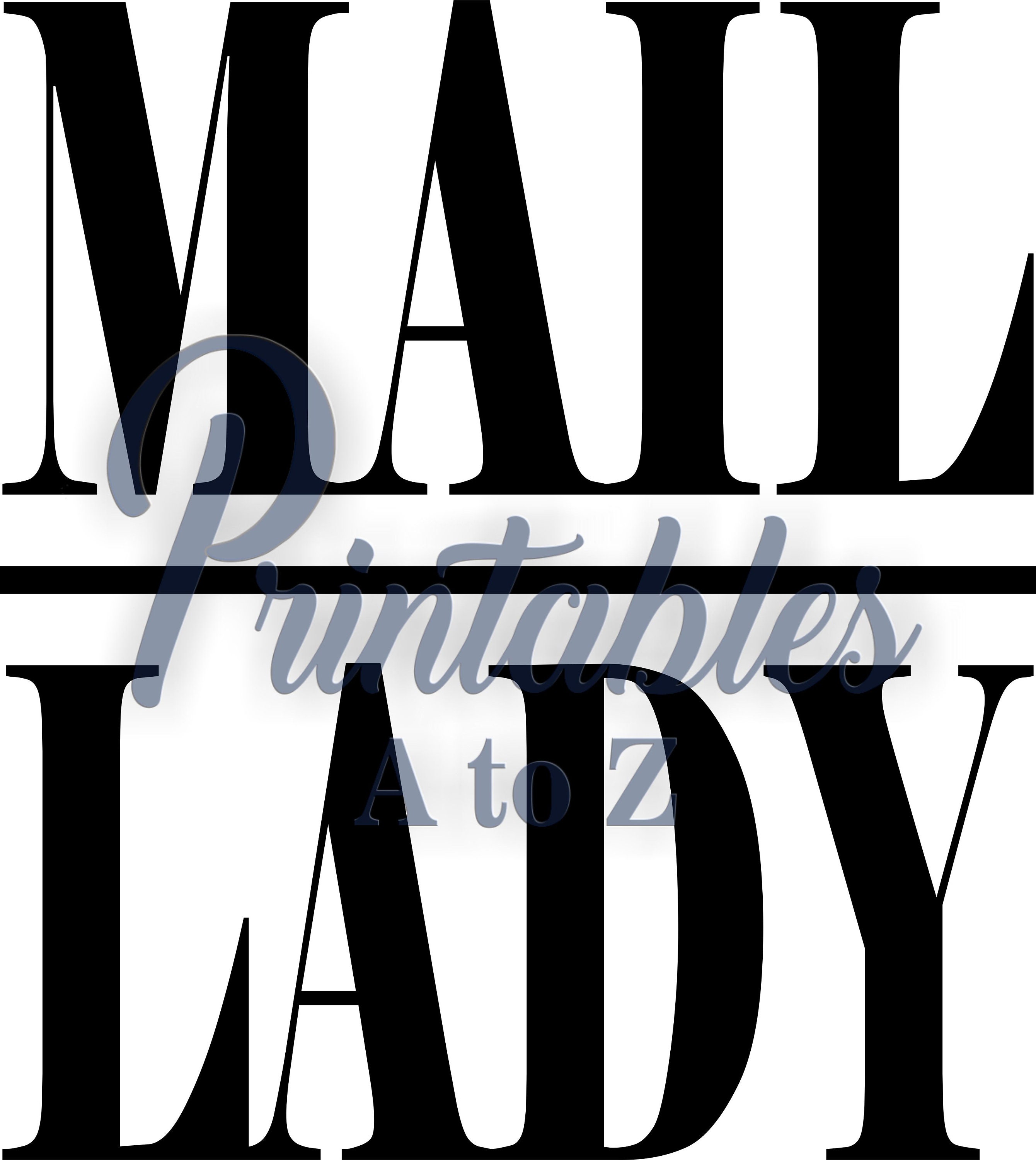 Mail Lady Vogue Style Large Text - Ai Jpeg Png Svg - Instant Download ...