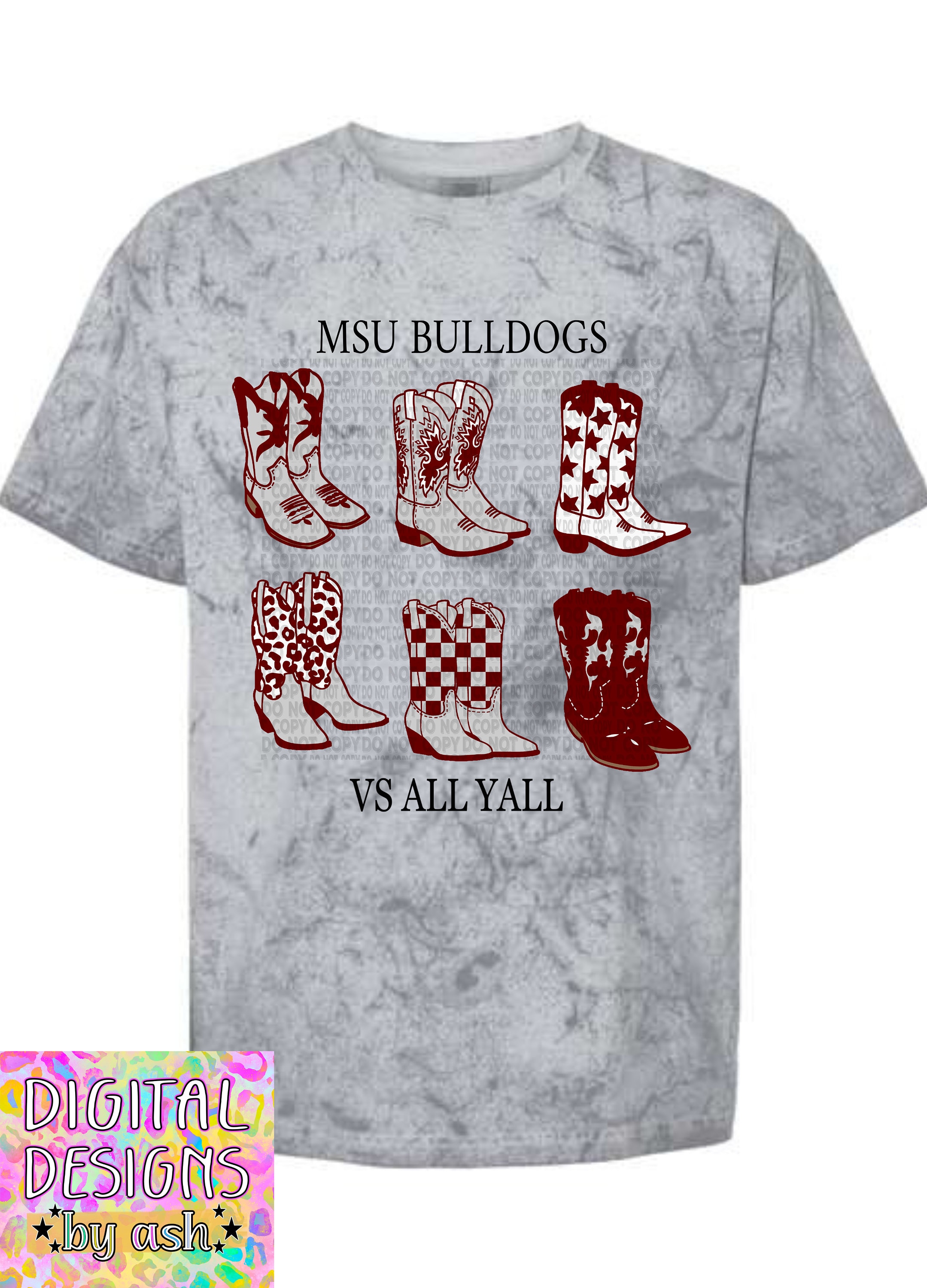 MSU Bulldogs Vs All Yall, Sec Football Mississippi State Cowboy Boot ...