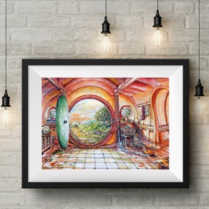 Bag End Painting,lord of the Rings Print,hobbiton Watercolor,hobbit ...
