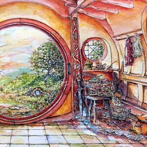 Bag End Painting,lord of the Rings Print,hobbiton Watercolor,hobbit ...