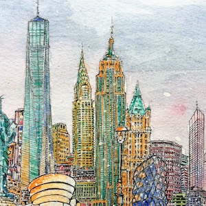 New York Print,nyc Iconic Cityscape,brooklyn Bridge Art,ny City ...