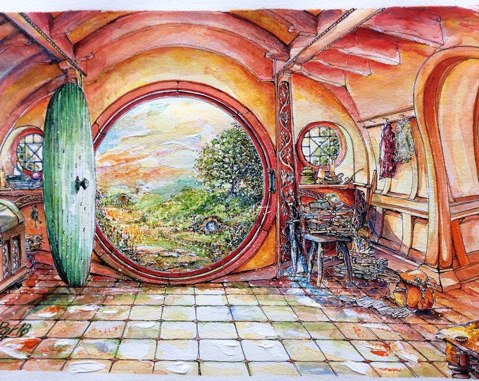 BAG END Print the HOBBIT Bilbo Baggins Hobbit Hole Painting - Etsy Canada